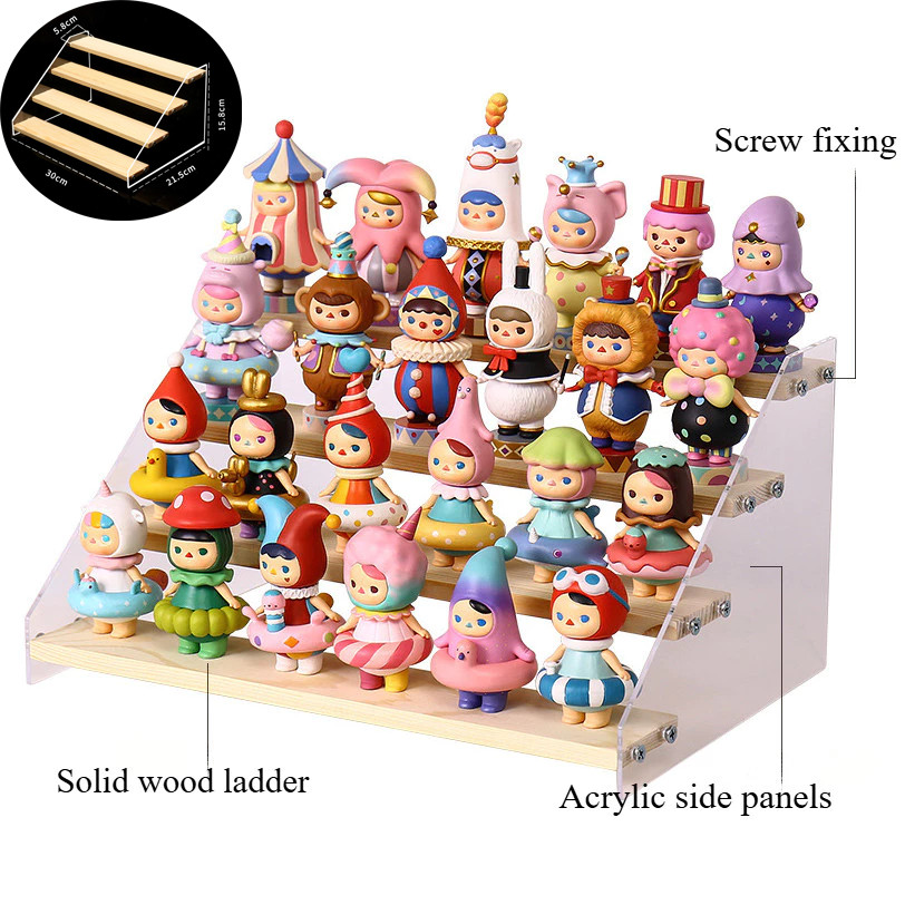Wooden Acrylic Side Panel Display Stand 3/4/5-layer High Transparent ...