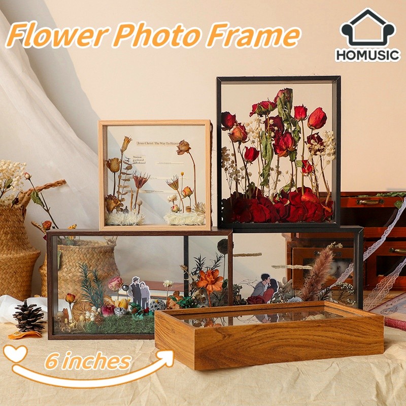 Women's Day Gift DIY Flower Frame Hollow Plant Specimen Art Box Wooden ...