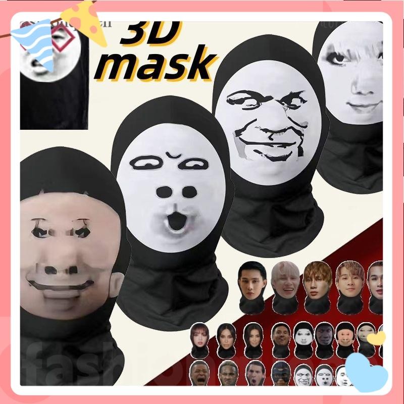 3D Funny Mask Emoticon Full Face Sunscreen Les Masques Spoof Head Cover ...