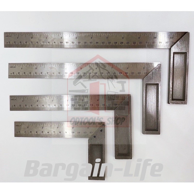 L-Square 6”8" 10" 12" Squala Steel Ruler L Square Angle Ruler (per pc ...