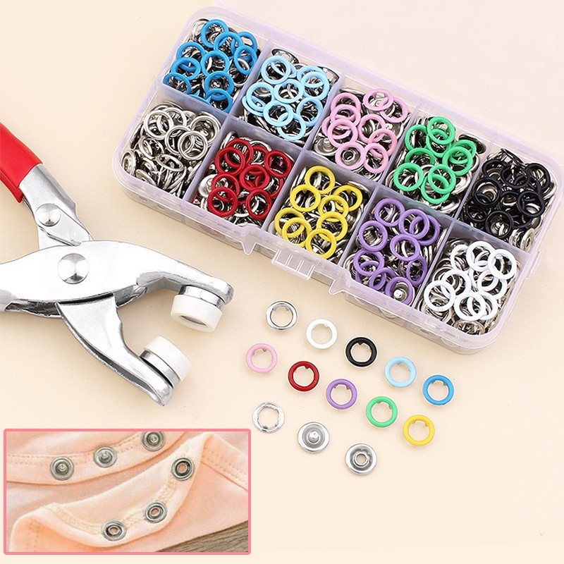 Snap Button Pliers Tools Set with Fastener Pliers Automatic Eyelet Five ...