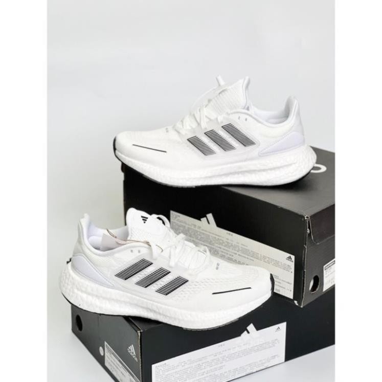 Adidas pureboost 22 unisex white full strip black sneakers #188 ...