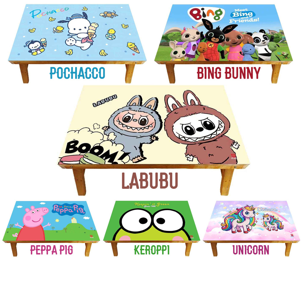 Children's Folding Study Table LABUBU UNICORN PEPPA PIG POCHACCO ...