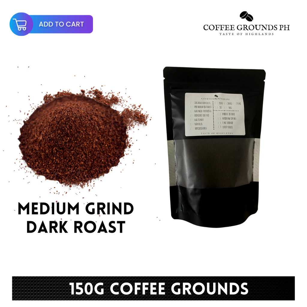 Coffee Grounds PH - Medium Grind Dark Roast 150g | Organic Coffee in ...