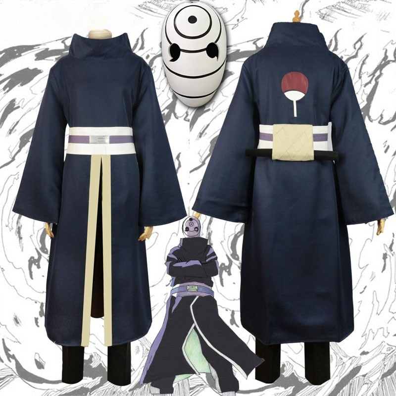 ZST Anime Tobi Uchiha Cosplay Costume Obito Mask Carnival Halloween ...