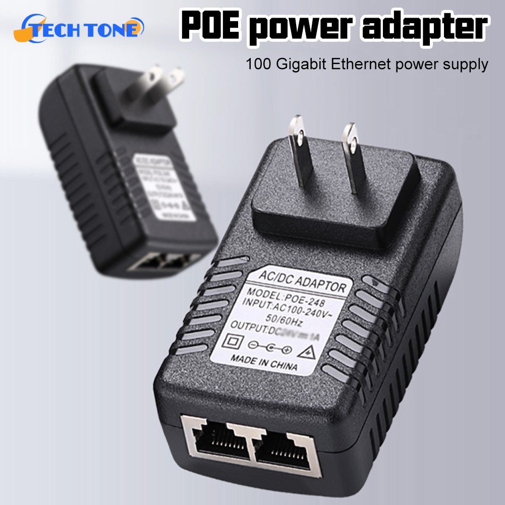 POE Adaptor Power Supply Power Over Ethernet Injector Adapter AC 100V ...