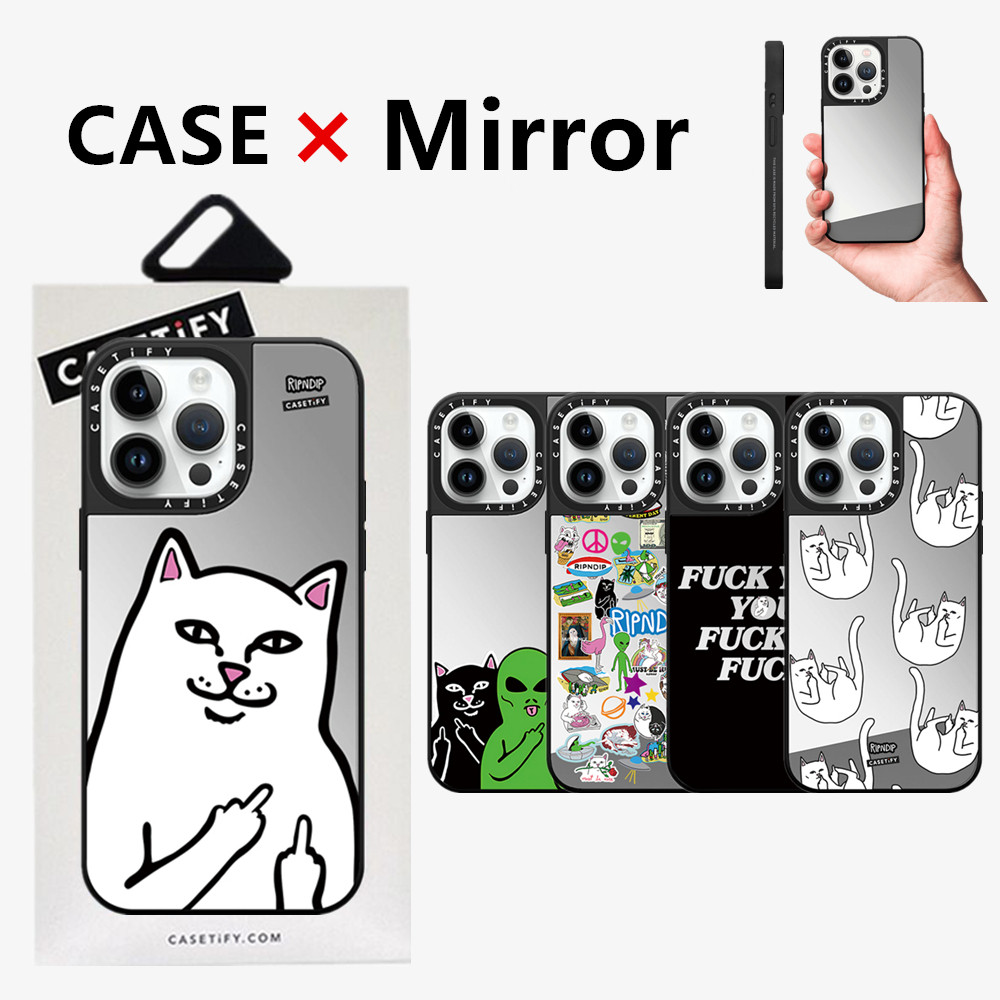 CaseTifg Naughty Ripndip Cat Mirror Phone Case With Box For iPhone 16 ...