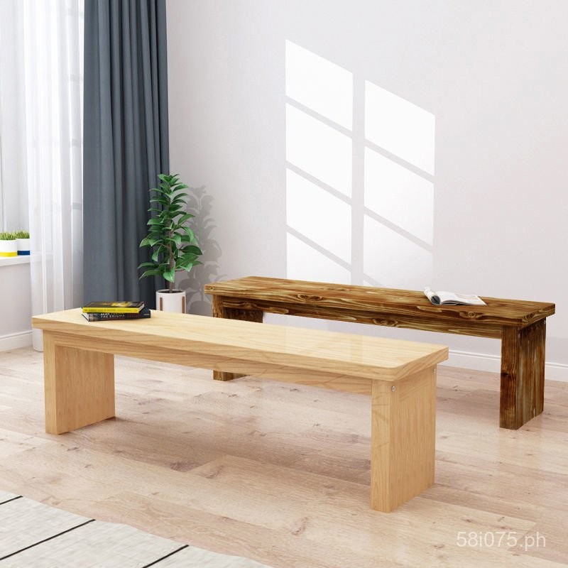 Long a Wooden Bench Simple Shoe Changing Stool Solid Wood Bench Long ...