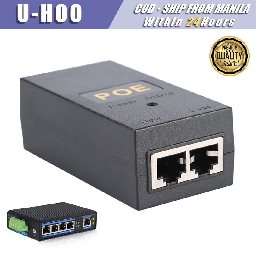 Higher Quality Desktop POE Power Injector 24V 1A/48V 0.5A 24W Ethernet ...