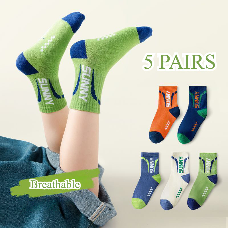 5 Pairs of Boy Socks Spring Autumn Winter Cartoon Kid Socks 1-15 Years ...