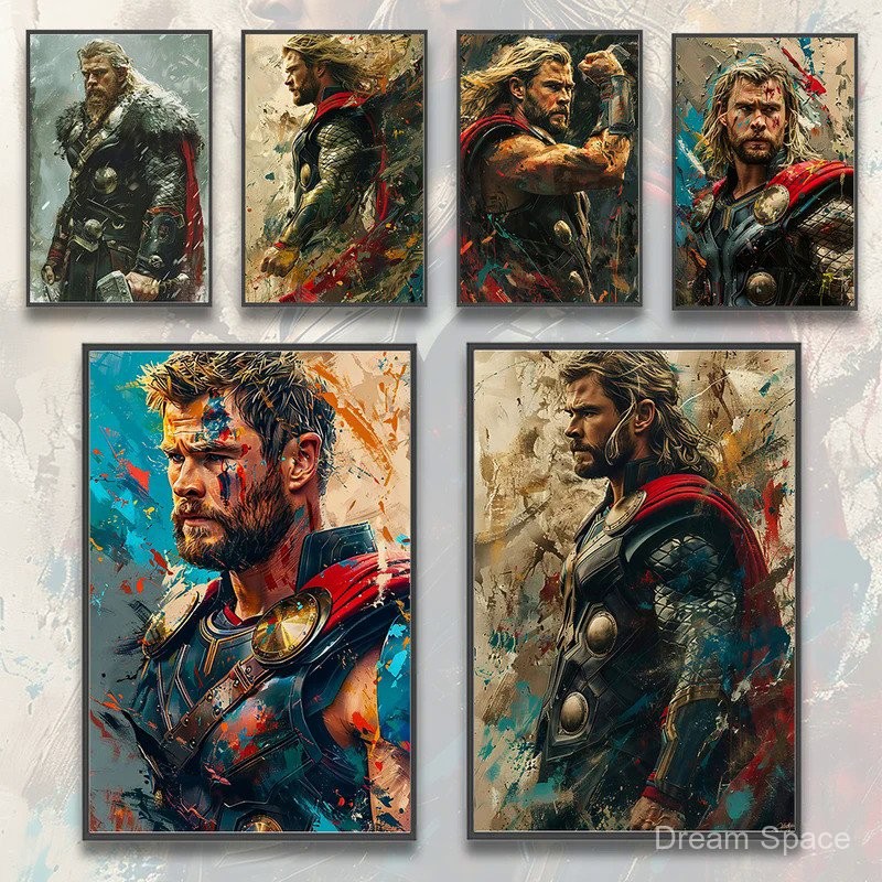 Canvas Poster Thor Movie Wallpaper Character Marvel Home Decor Painting ...