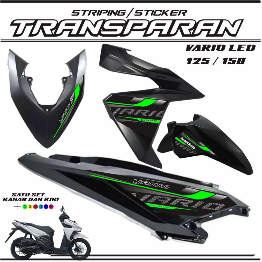 MOTORCYCLE STICKERS / TRANSFARAN STRIPING VARIATIONS HONDA VARIO LED ...