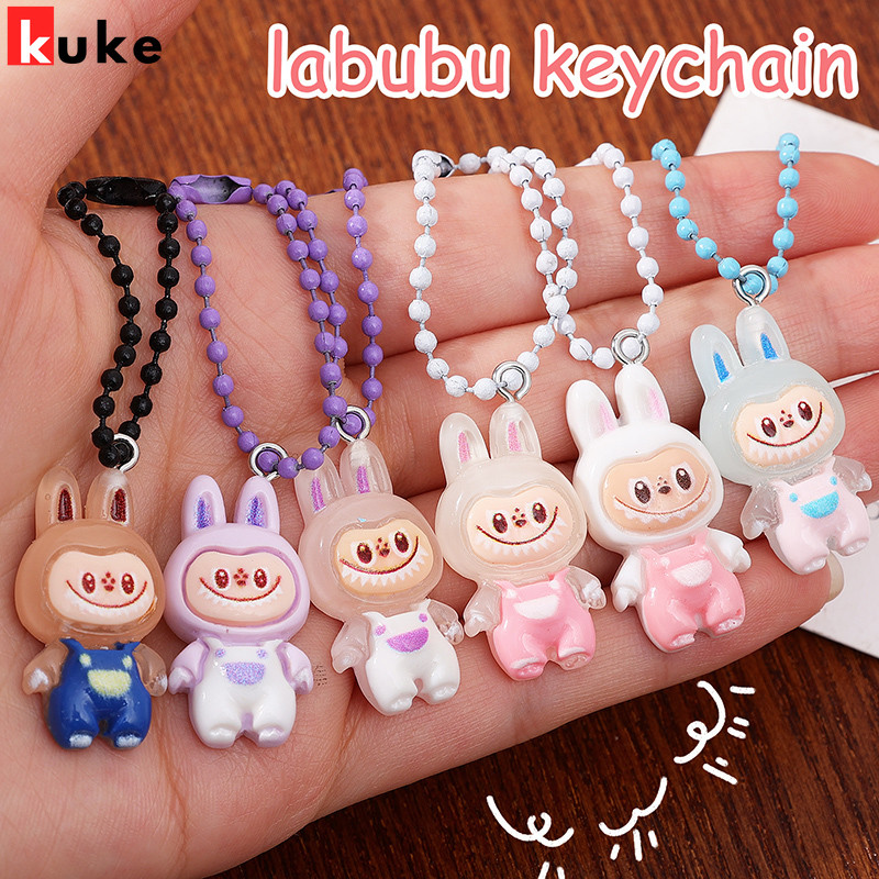 Cute Labubu Resin Keychain - Cartoon Labubu Doll Keyring - Creative Car ...
