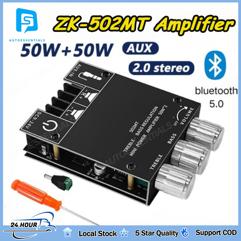 Mini amplifier ZK 502MT Mini amplifier bluetooth 5.0 Subwoofer ...