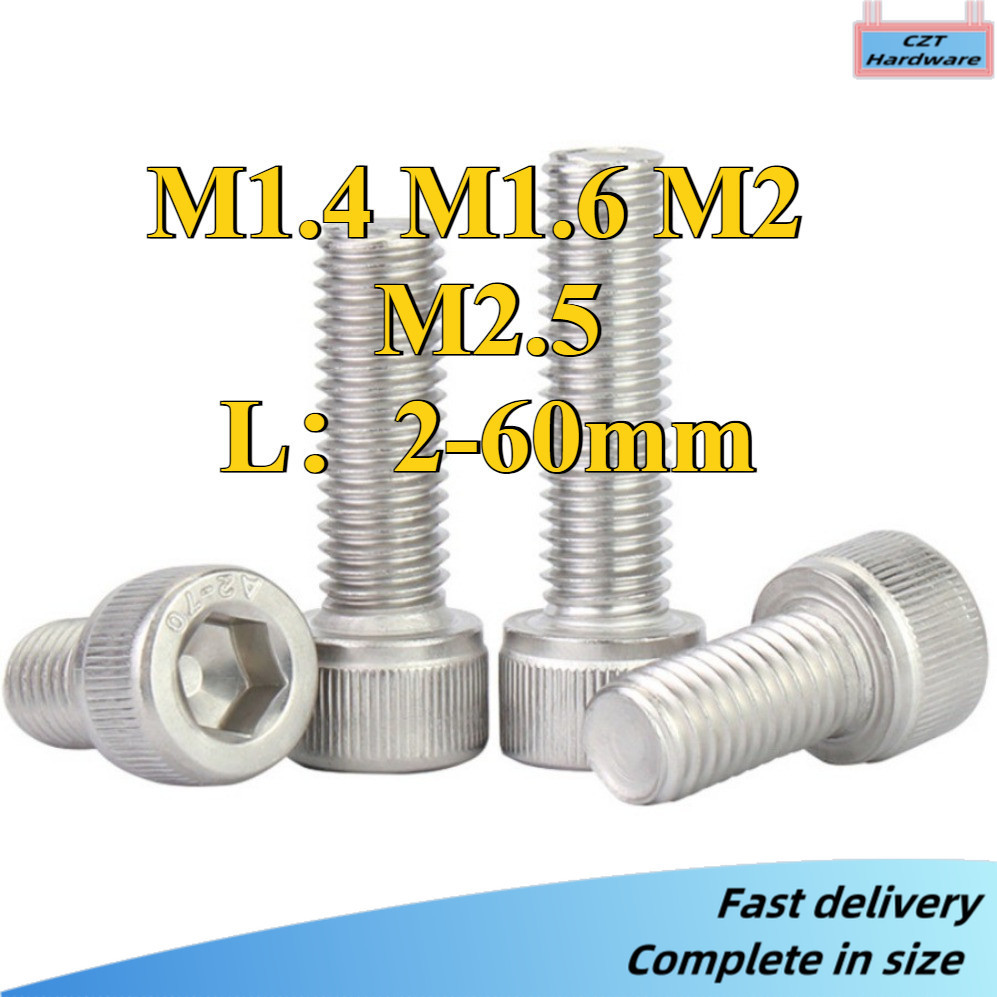 Screw SUS304 / Allen Capscrew / Allen Bolt Socket Head Cap Screw M1.4/M1.6/M2/M2.5 (DM-CZT-1 ...