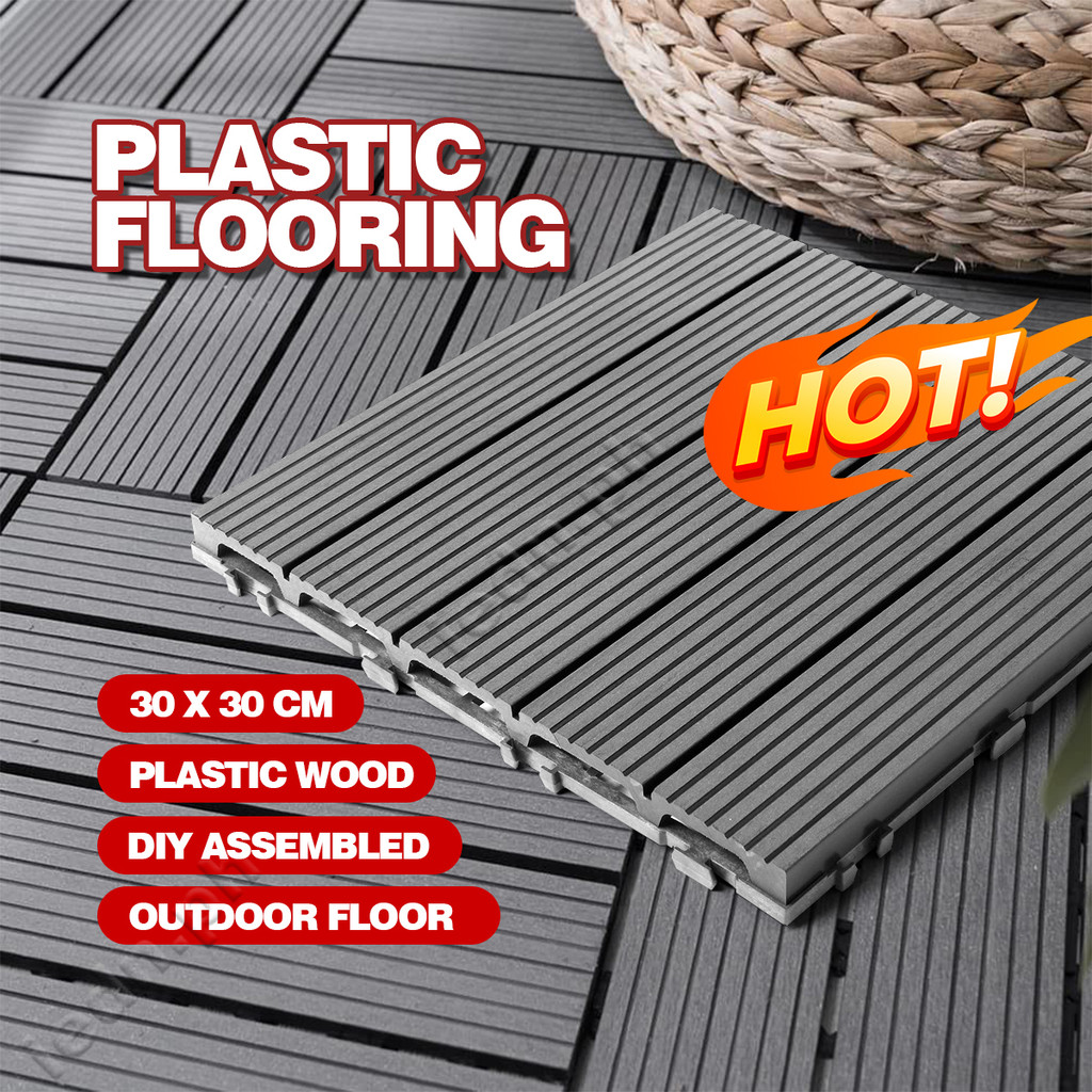 PVC Floor Decking tiles Indoor Outdoor DIY Interlocking Tiles for Porch ...