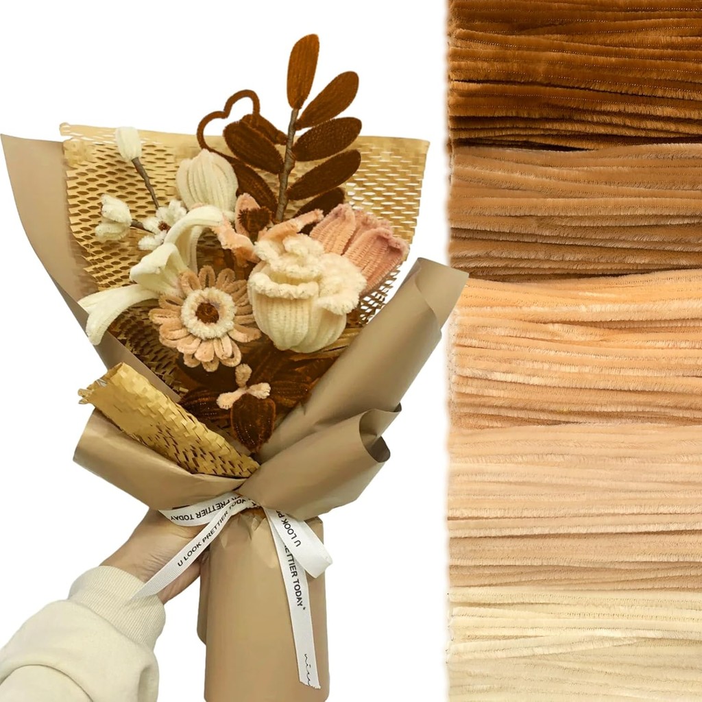 100PCS 8MM Colorful Fuzzy Wires Chenille Twisted Sticks Perfect for Diy ...