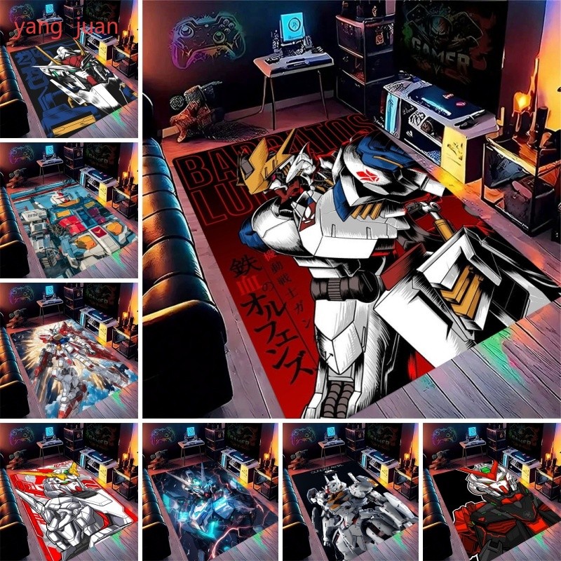 Gundam Cartoon Robot Gift Carpet Rug for Bedroom Living Room Home Sofa Decoration kids Game Play ...