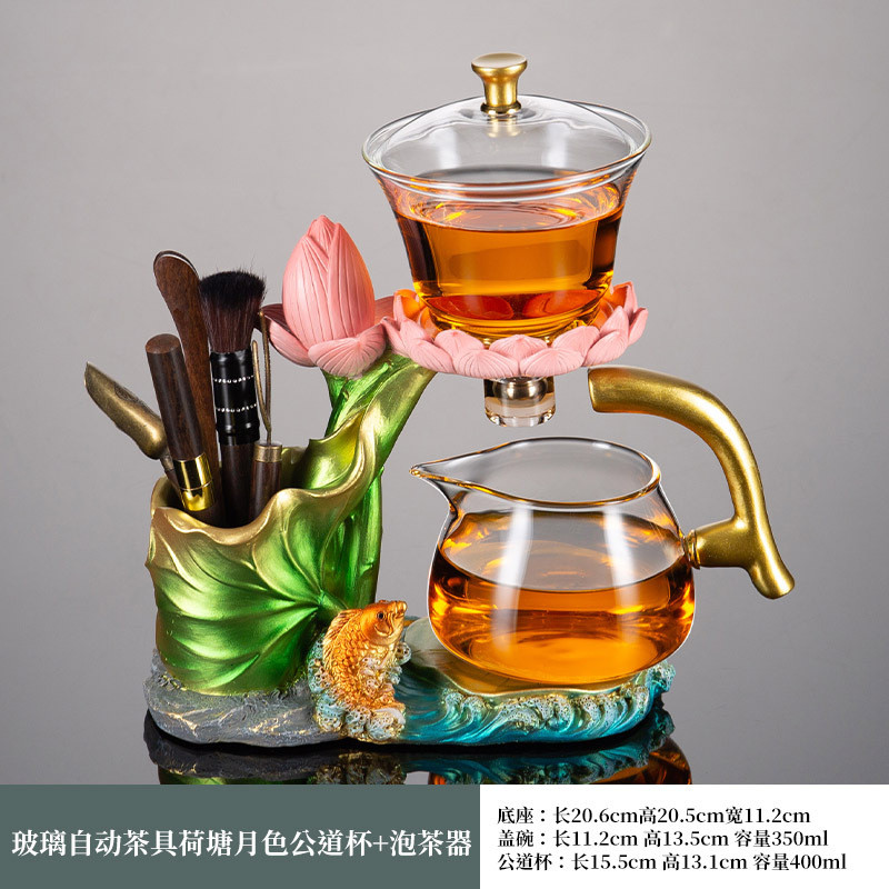New Style Lotus Glass Tea Set Household Kung Fu Tea Cup High-End Light ...