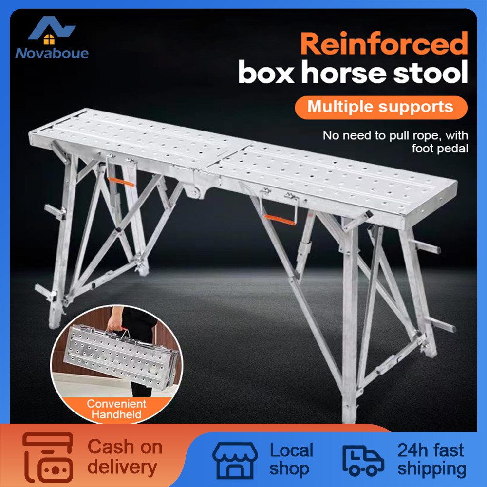 Folding Ladder Platform Portable Scaffolding Mobile Stepper Height ...