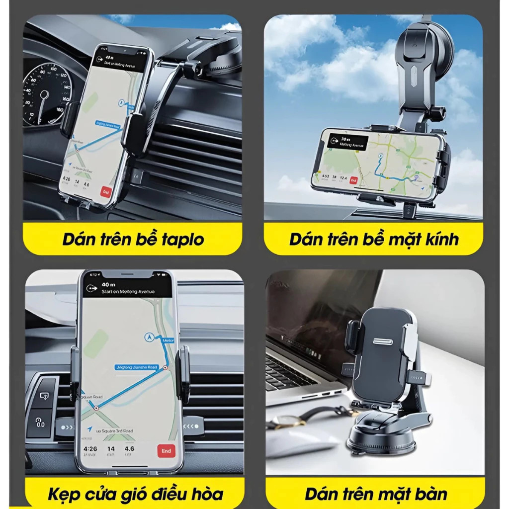 Taplo Car Phone Holder Set, 360 Degree Rotating Waterfall Phone Clip ...