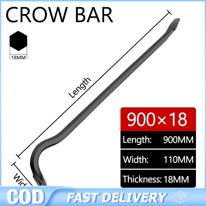 900*18 Crow Bar 36" Claw Bar (Bareta De Kabra) Heavy Duty Crowbar ...