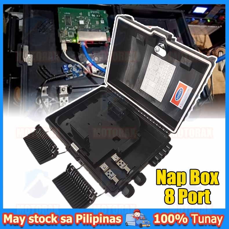 Black Nap Box 8 port Fiber Splitter Box FTTH Insert type Fiber Optic ...