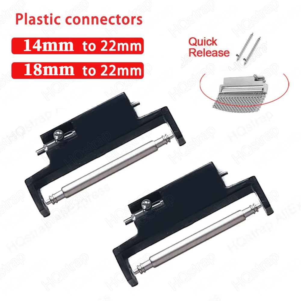 1 Pair Adapter Watch Band Connector 14mm 18mm To 20mm Plastic ...