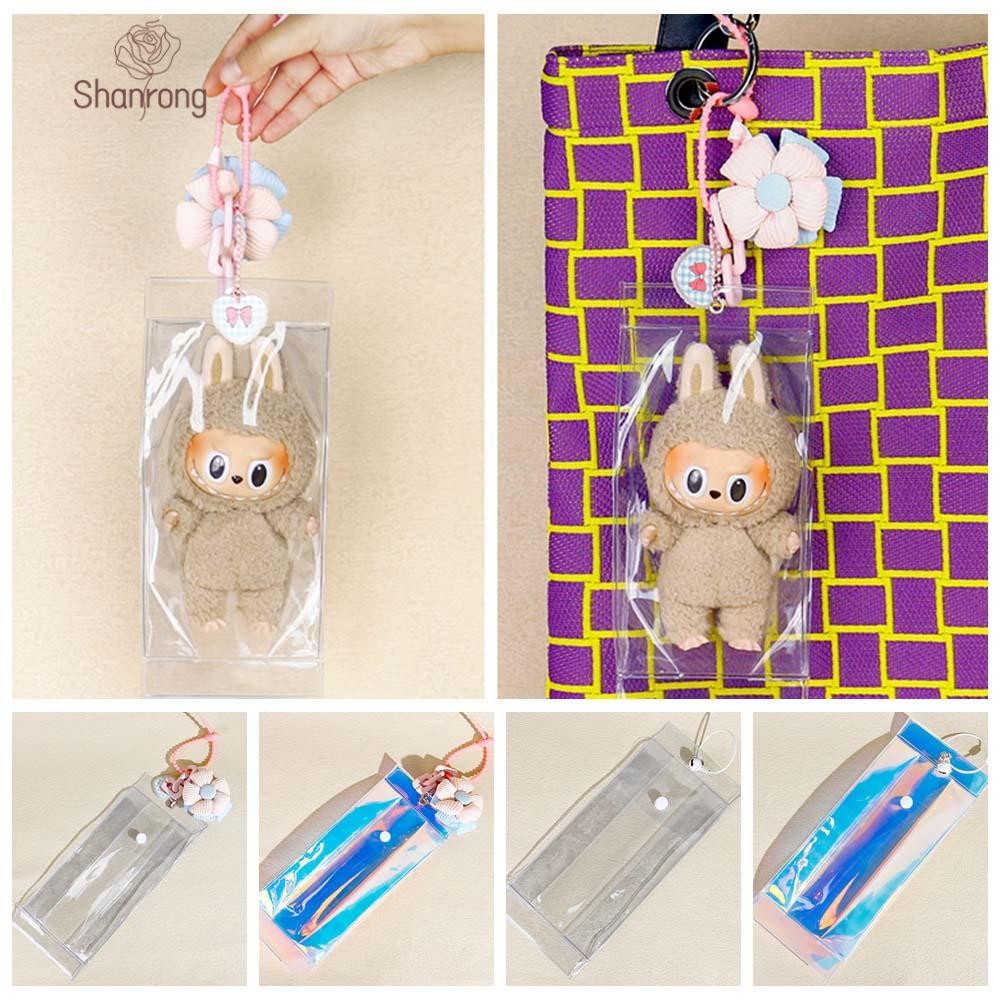 SHANRONG labubu keychain Clear Outdoor Doll Bag, With Bell Keychain ...