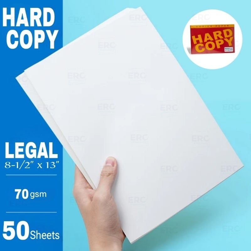 LEGAL 50 100 200 Sheets: HARD COPY Short A4 Long Bond Paper 70gsm ...