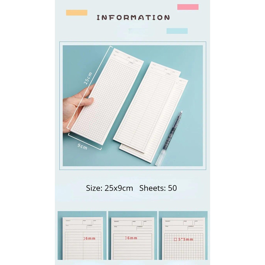 Long Notepad Note Pads Writing Note School Office Simple Non Sticky ...