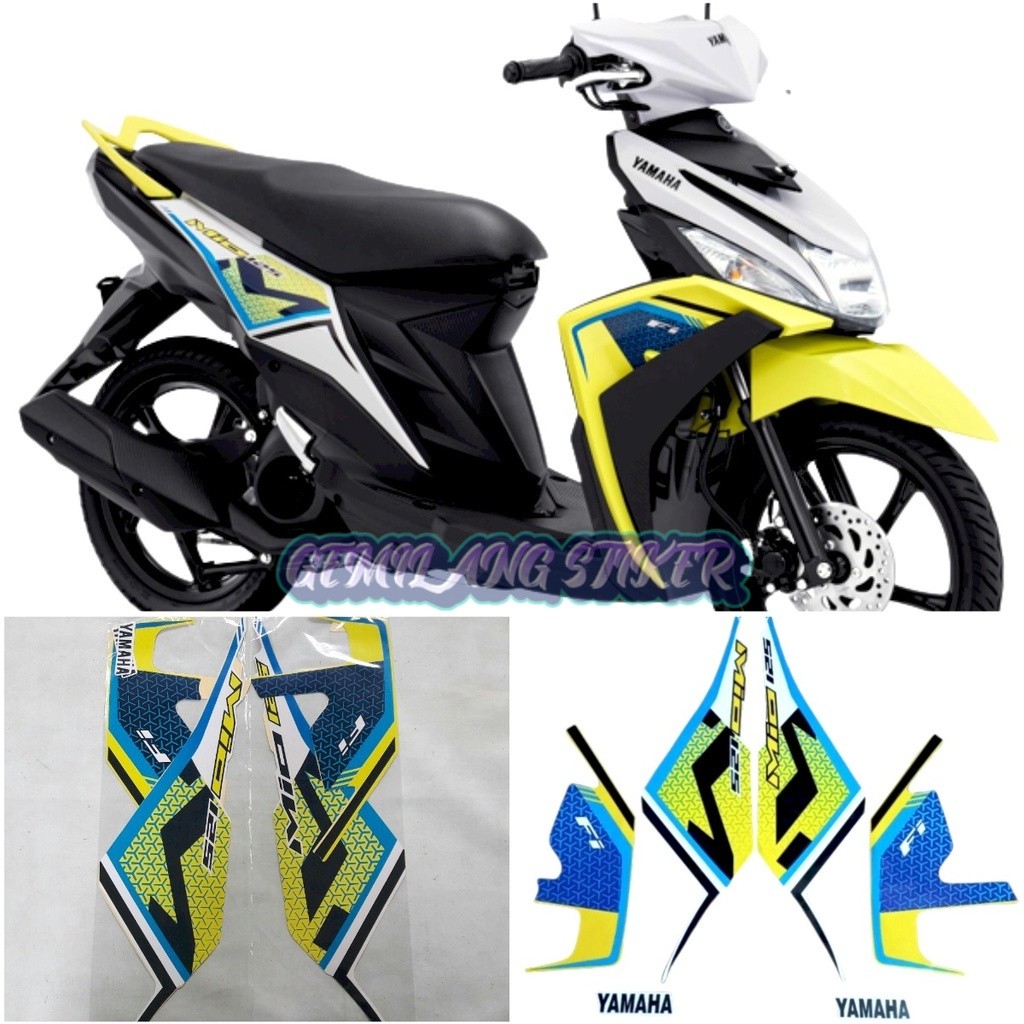 PUTIH Striping Decal Polet Sticker yamaha Mio m3 125 mio125 FI 2022 ...