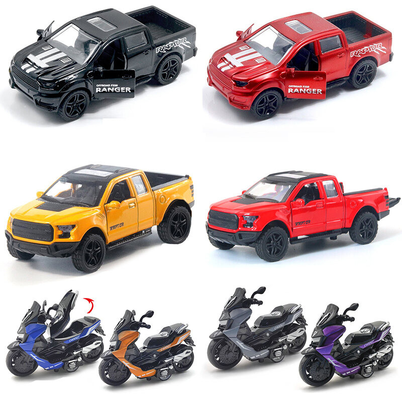 1:36 Ford Diecast Alloy Car Model Can Open Door Mini Motorcycle Model ...