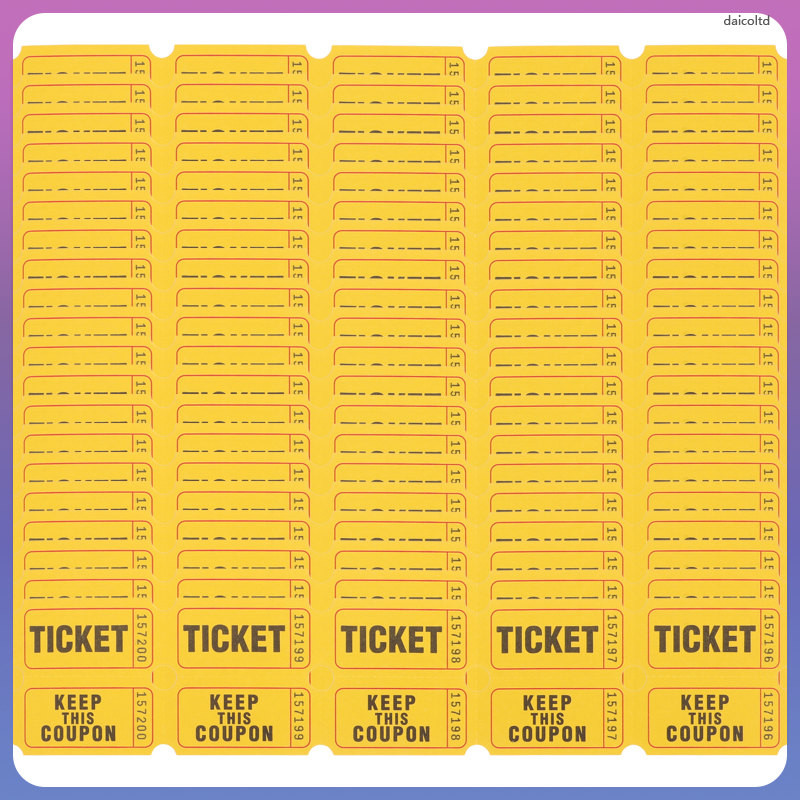 Tickets for Events Carnival Paper Lottery Raffle Red Triple Park Man ...