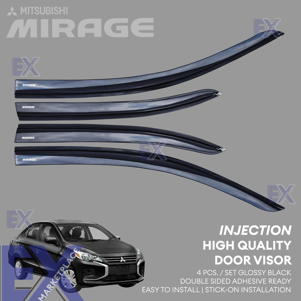 Mitsubishi Mirage G4 Sedan 2012-2024 Window Door Rain Visor (Black ...