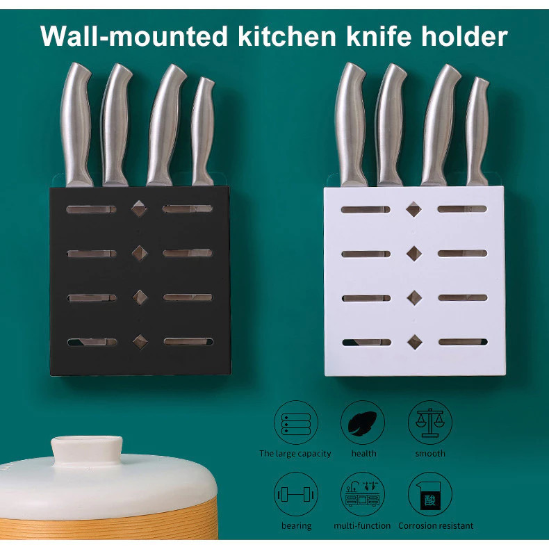 Knife Holder Wall Mounted Self-adhesive Knife Holder Punch-free Knife ...