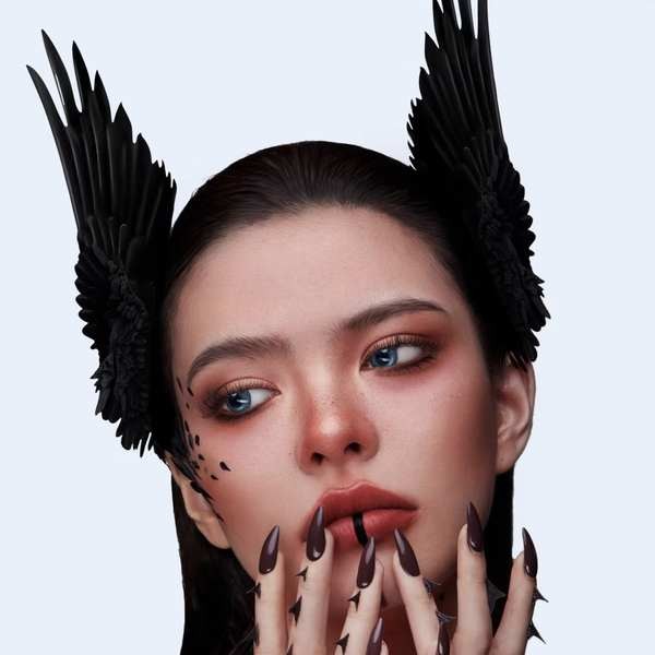 hair clamp for woman hair clamp Black Angel Wings, Halloween Feather ...
