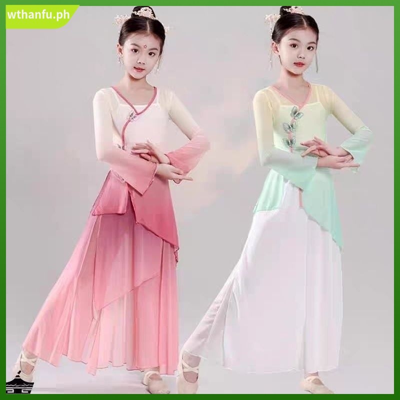 Children's Classical Dance Costume Elegant Folk Dance Exercise Clothing ...