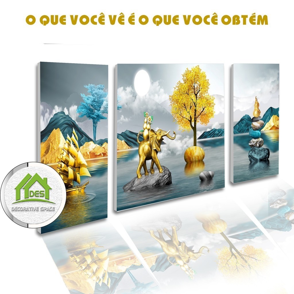 INS Glod Wall Decoration Wall Decor Affordable Wall Art (1 SET 3PCS ...