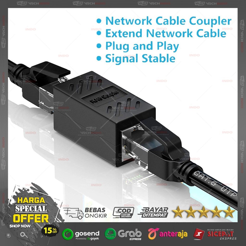 Lan Internet Barrel Connector Splitter 1/1 RJ45 Lan Cable Connection ...