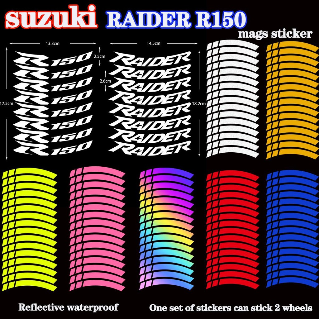 For SUZUKI RAIDER R150 Mags Stickers High Quality Wheel Rim Stickers ...