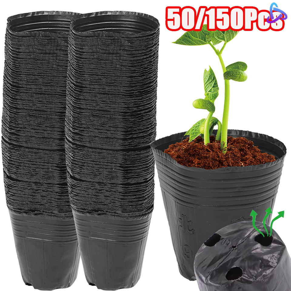 Durable Plant Propagation Nutrient Pots - Black Plastic Cups for ...