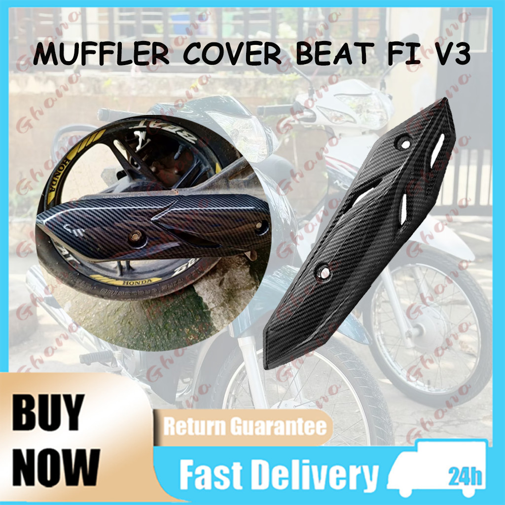 HONDA BEAT FI V3 MUFFLER COVER CARBON EXHAUST PIPE HEAT GUARD FOR HONDA ...
