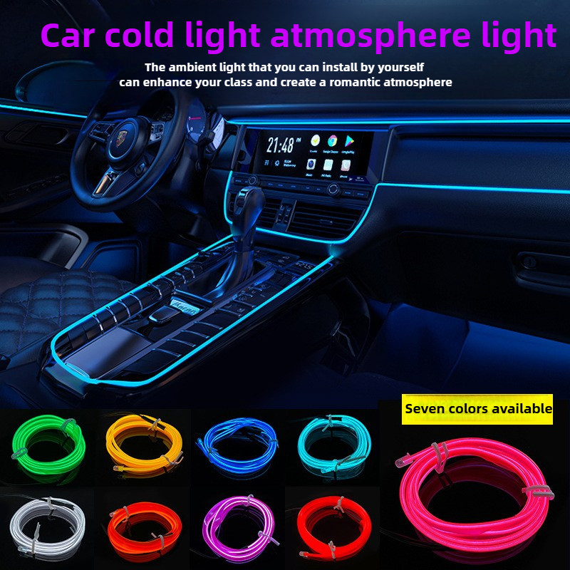 2M/5M Car Interior Led Decorative Lamp Wiring Neon Strip For Auto DIY ...