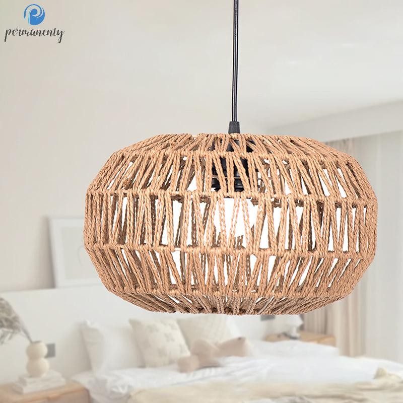 Permanenty 1 Set Home Restaurant Living Room Boho Handwoven Lampshade ...