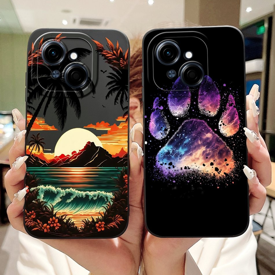 For Tecno Spark Go 1 1S KL4h New Fashion Dusk Beach Painting Casing ...
