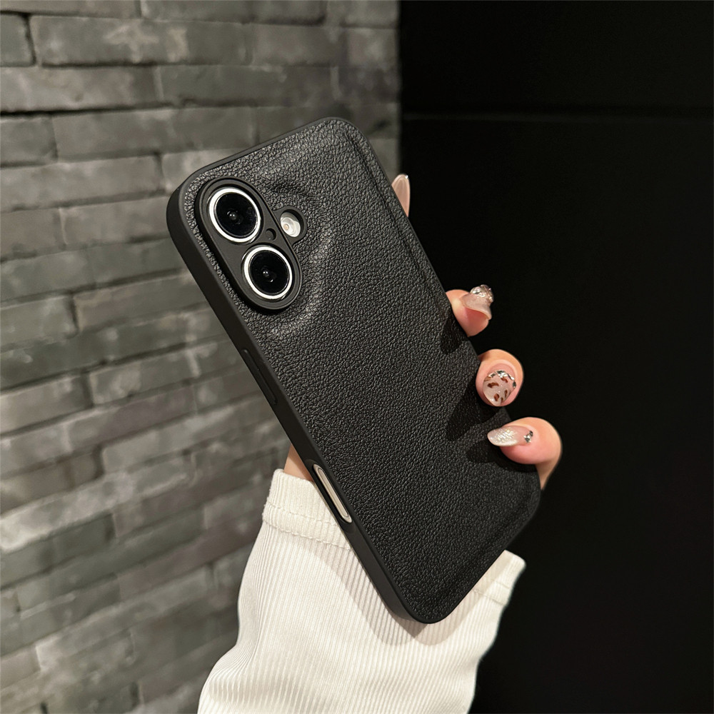 Simple soft leather shock proof phone case for iPhone 11 14 Pro Max 15 ...