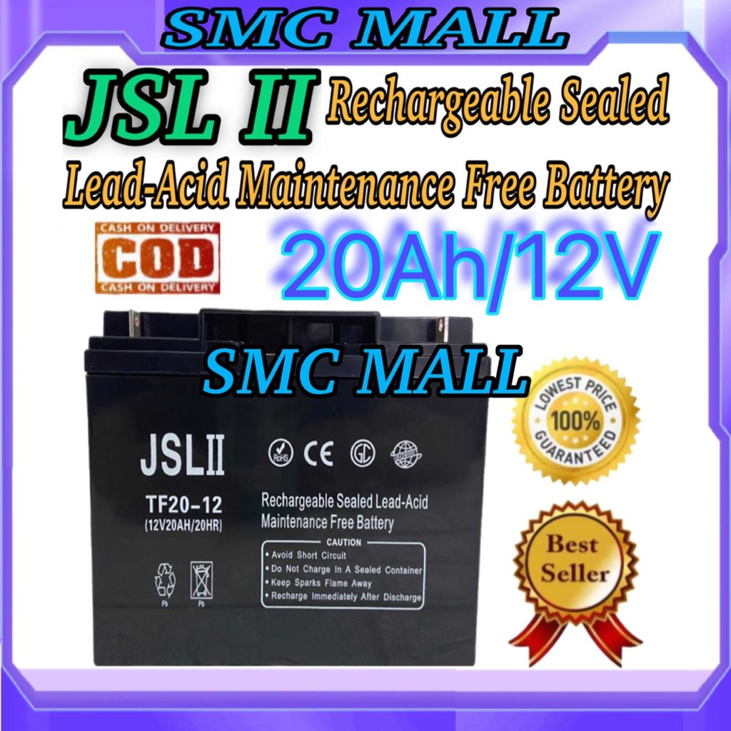 20AH 12V JSL II Regulated Sealed Lead Acid Battery for Medical Solar ...