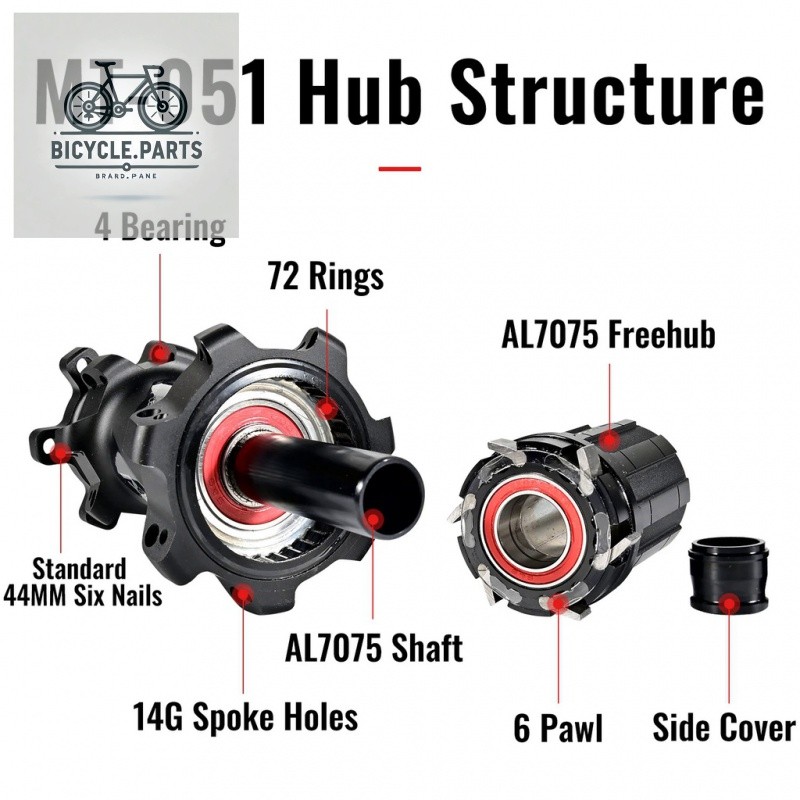 ARC MTB Boost Hub 4 Bearing Hub 6 Pawls 72 Clicks Straight Pull Disc ...