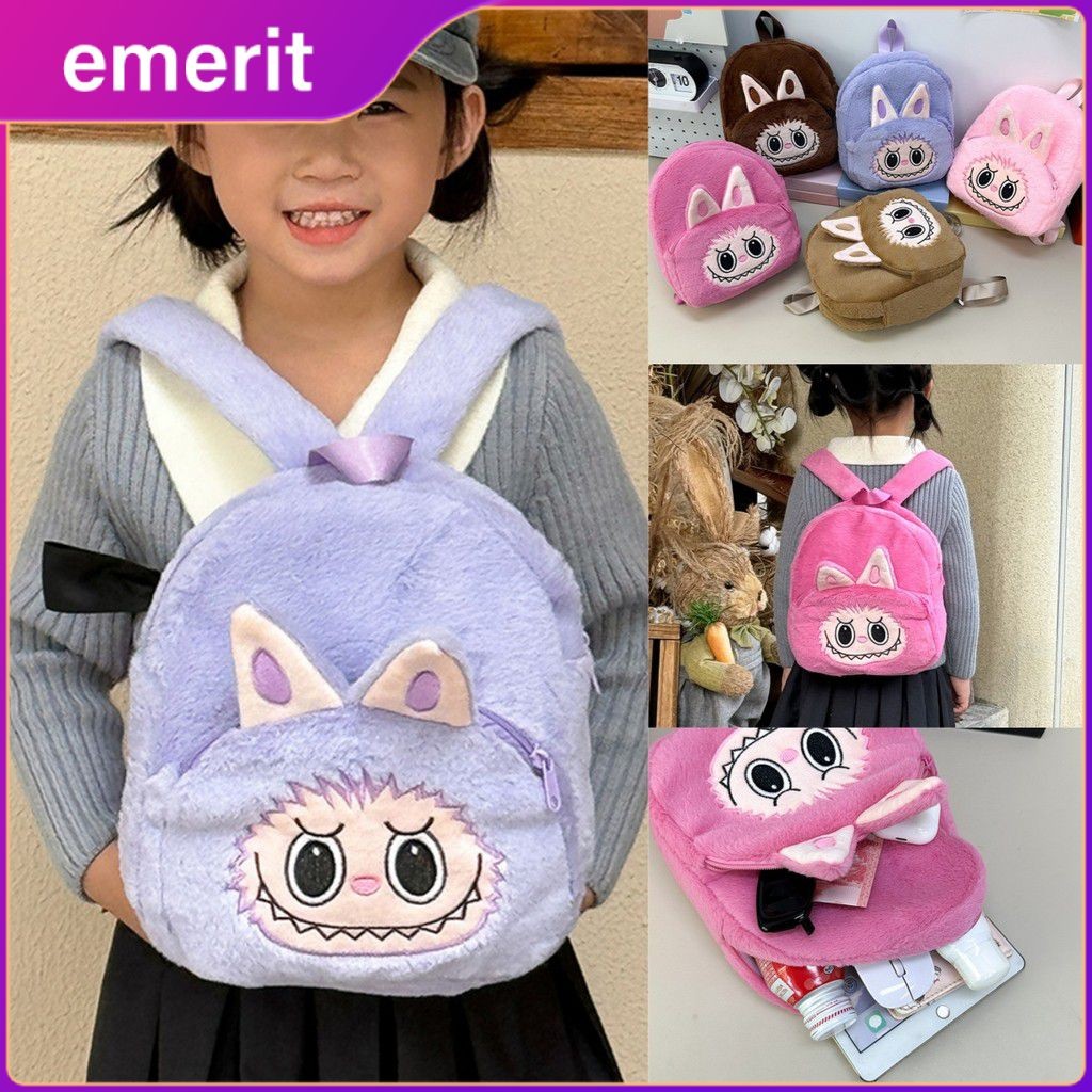 Labubu School Backpack, Large Capacity Cute Cartoon Labubu Plush ...